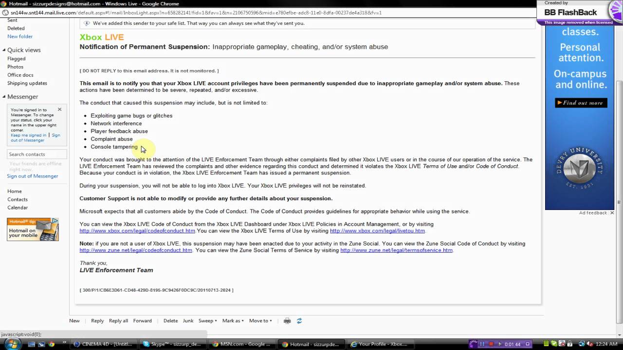 I GOT PERMA BANNED FROM XBOX LIVE - YouTube