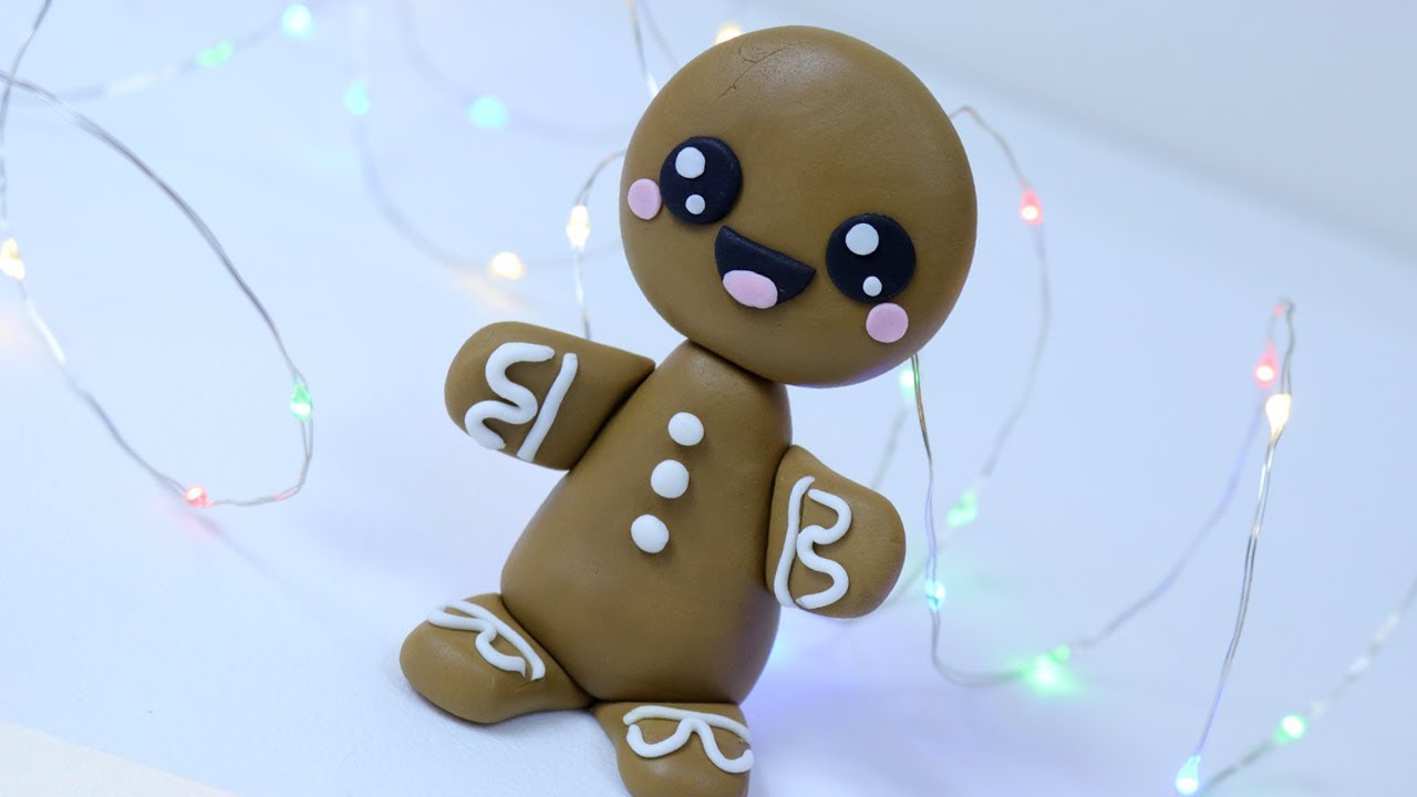 How to make fondant GINGERBREAD MAN - Christmas cake topper / Christmas ...