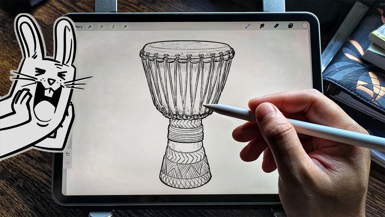 How to draw Djembe drum (African instrument)🪘 - YouTube