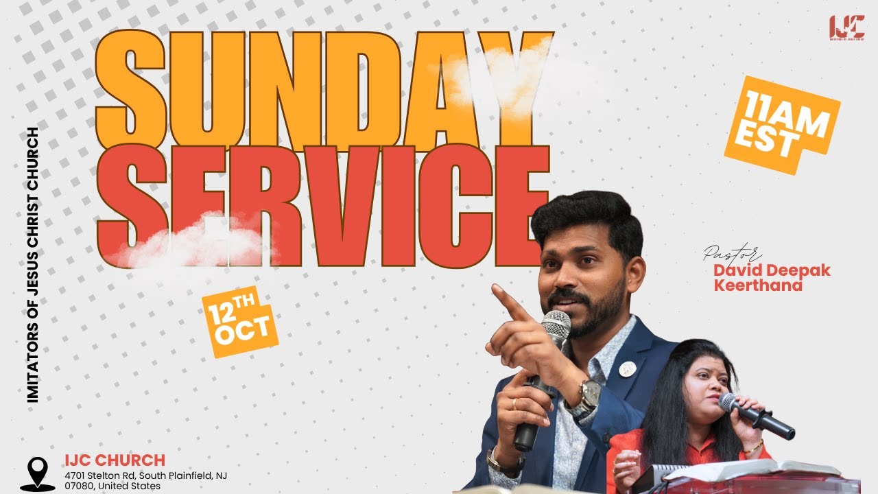 🔴LIVESTREAM - Sunday Service - Ps David Deepak - IJC CHURCH - OCT 12 ...