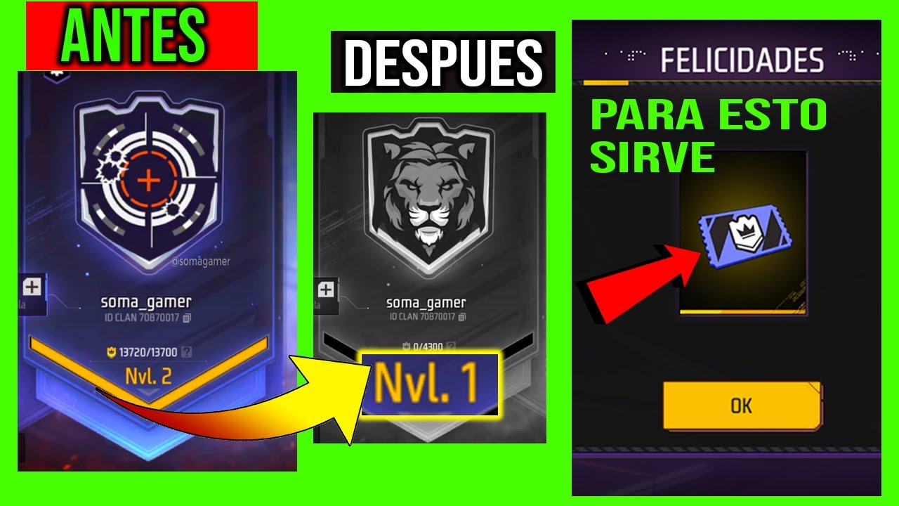 ERROR CLAN GARENA BAJA A NIVEL 1 CLAN NIVEL 2 REINICIAN FREE FIRE ...