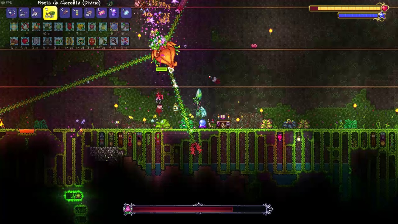 Terraria Planterra boss fight Master Mode - YouTube