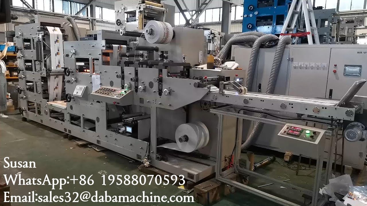 DABA 320mm 4+2 Double Tower Label Stack Flexo Printing Machine With UV Dryer #flexoprinting ...