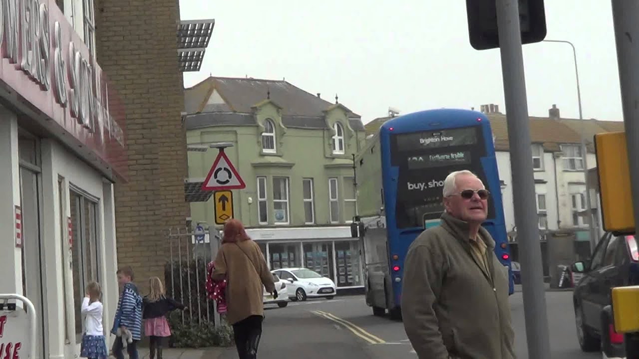 Brighton & Hove bus route 12A Departing Seaford, 13th April 2015 - YouTube