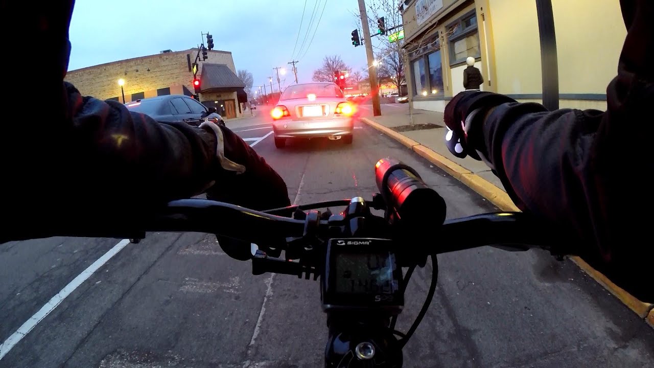 Crazy Distracted Drivers Night Commute Bike Blogger - YouTube