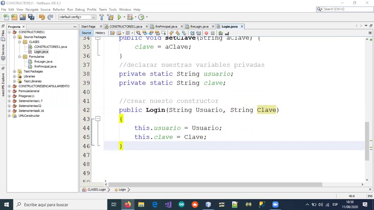 4.1-EJEMPLO DE CONSTRUCTORES Y ENCAPSULAMIENTO EN JAVA - YouTube
