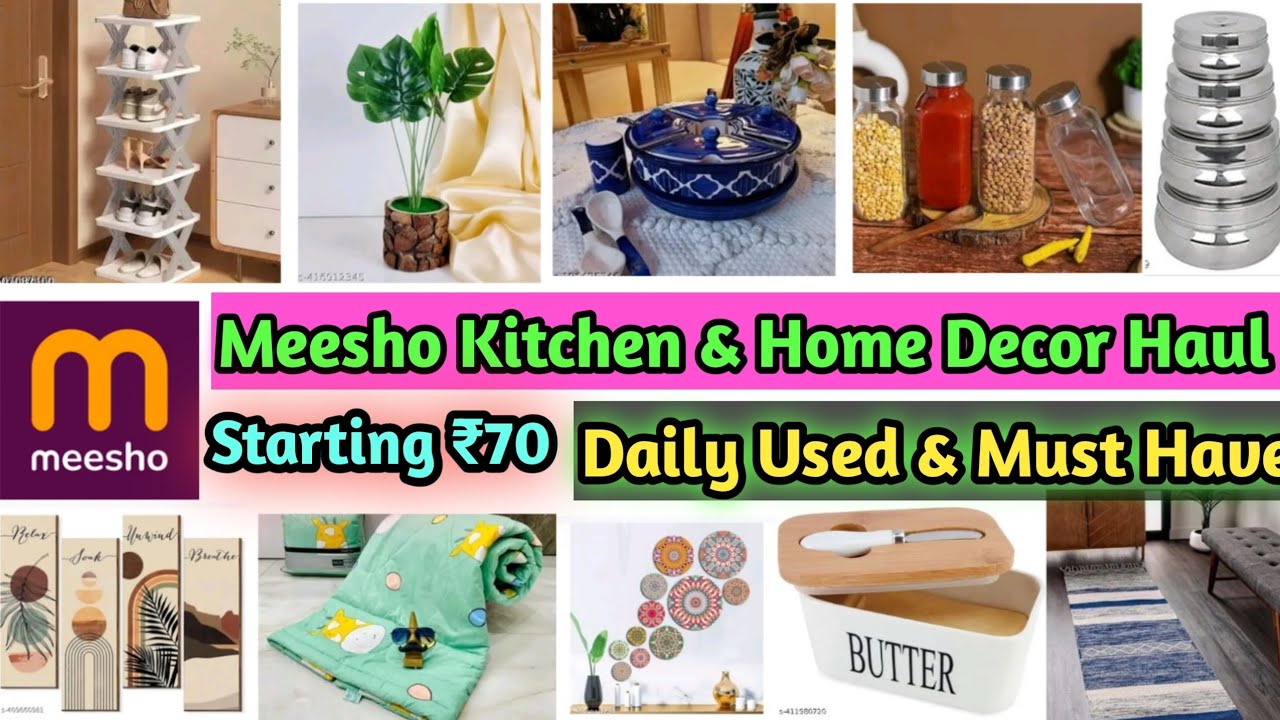 Meesho Kitchen & Home Decor Haul | Starting ₹70 | Daily Used & Must ...