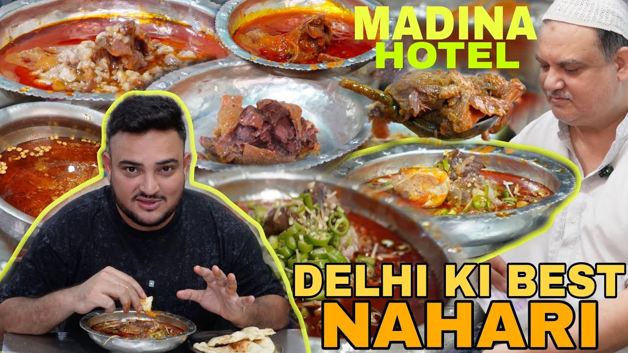 Best Nahari In Delhi | Madina Hotel Famous Nalli Nahari | Zakir Nagar Street Food - YouTube
