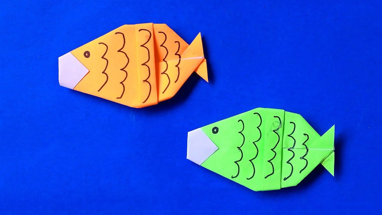 Cara Membuat Origami Ikan Lucu | Origami Fish | Origami Hewan - YouTube