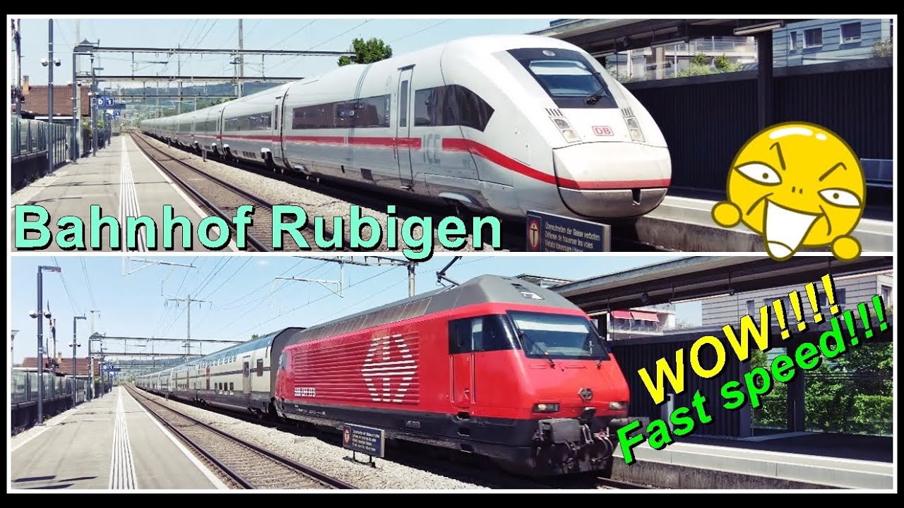Zugsichtungen beim Bahnhof Rubigen, Kanton Bern, Schweiz 2022 - YouTube