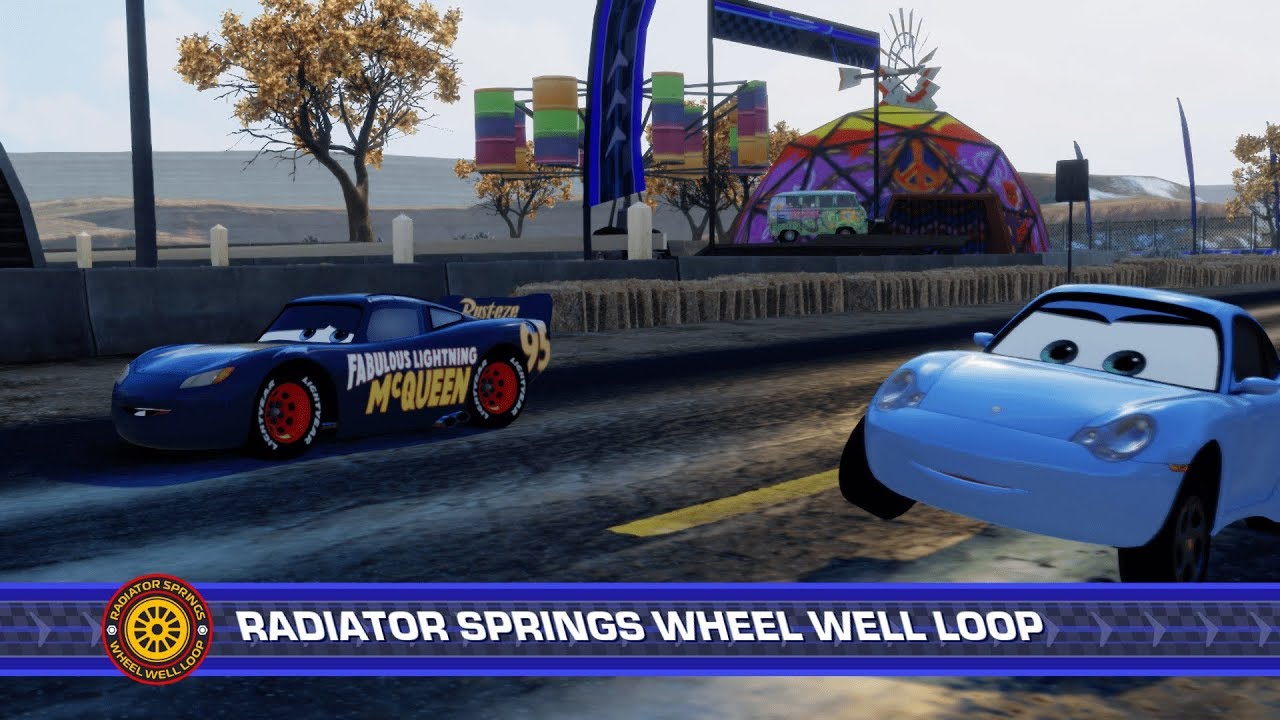 Cars 3 Driven to Win - Radiator Springs Wheel Well loop - YouTube