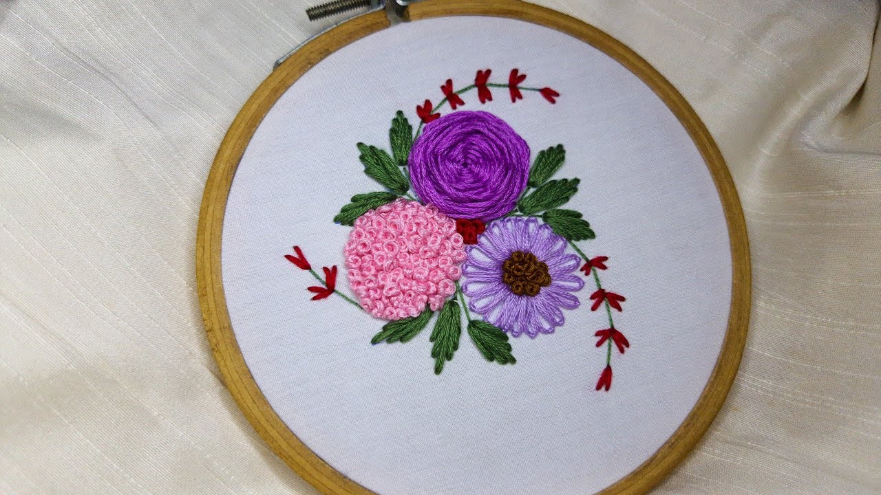Floral Embroidery Tutorial || Embroidery For Beginners - Let's Artlore ...