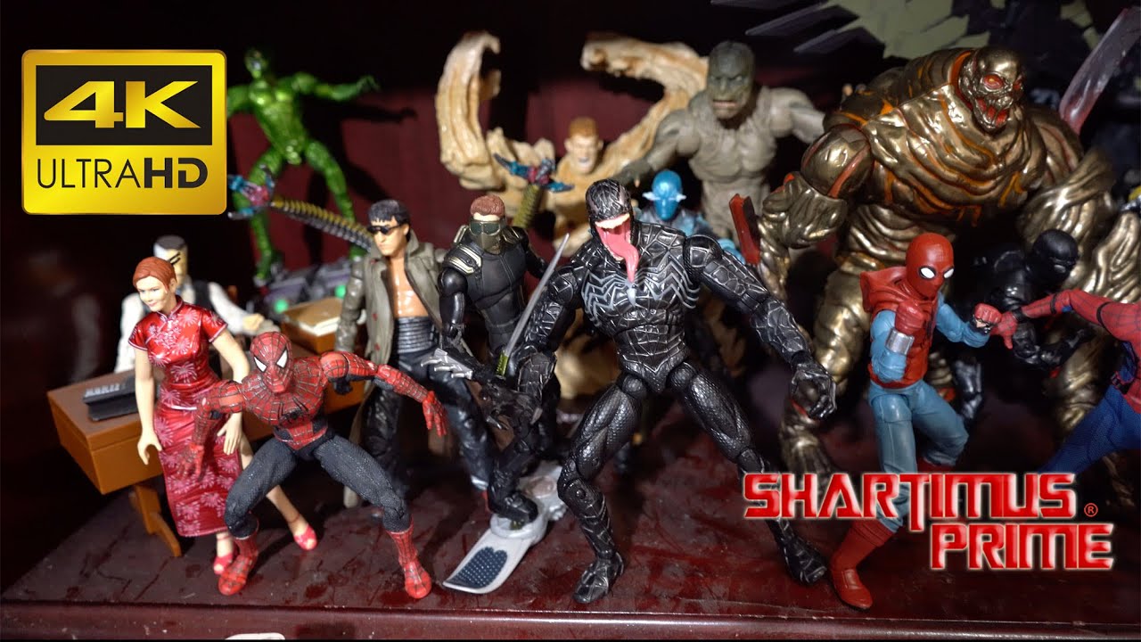 Marvel Legends Spider-Man and Avengers Action Figure Collection Display ...