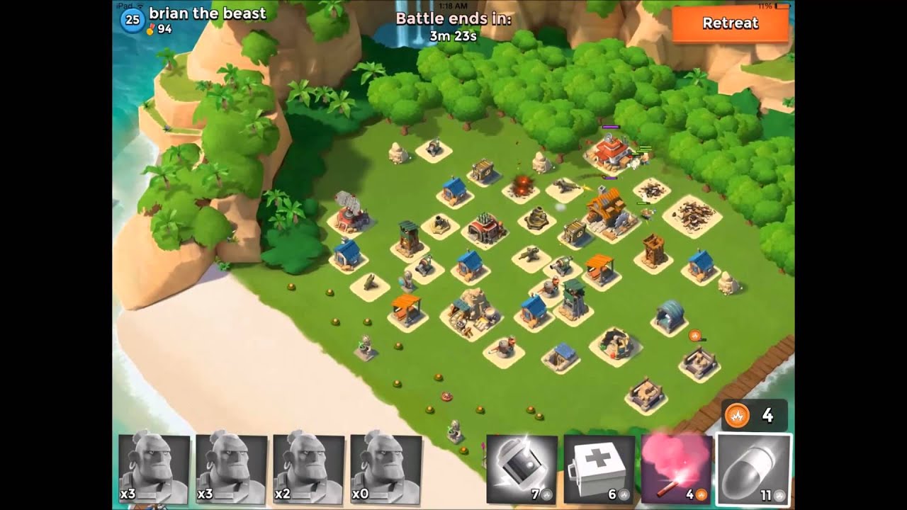 Boom Beach:ATTACK High level Bases 4-5 levels HIGHER You!! - YouTube