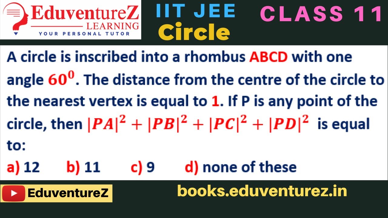 A circle is inscribed into a rhombus ABCD with one angle 〖60〗^0. The ...