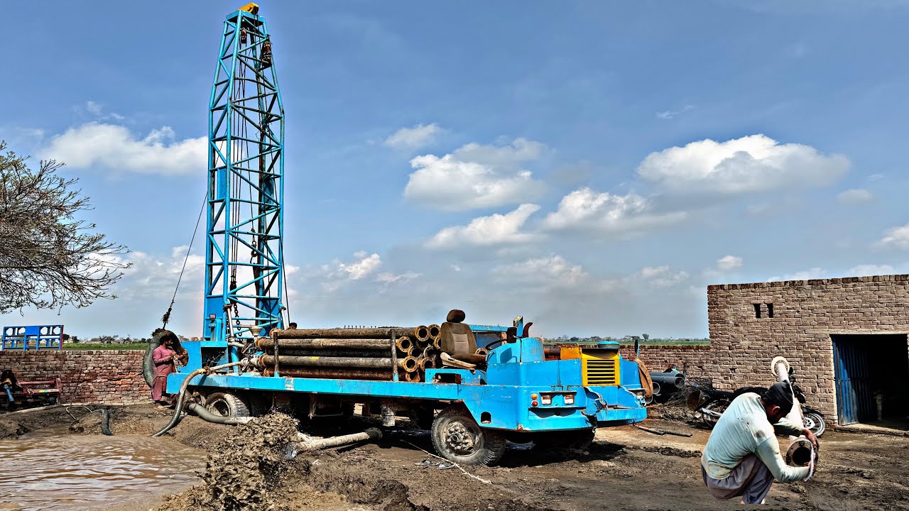 Borewell Drilling 600ft 25hp Motor | Amazing Borewell Drilling Complete ...