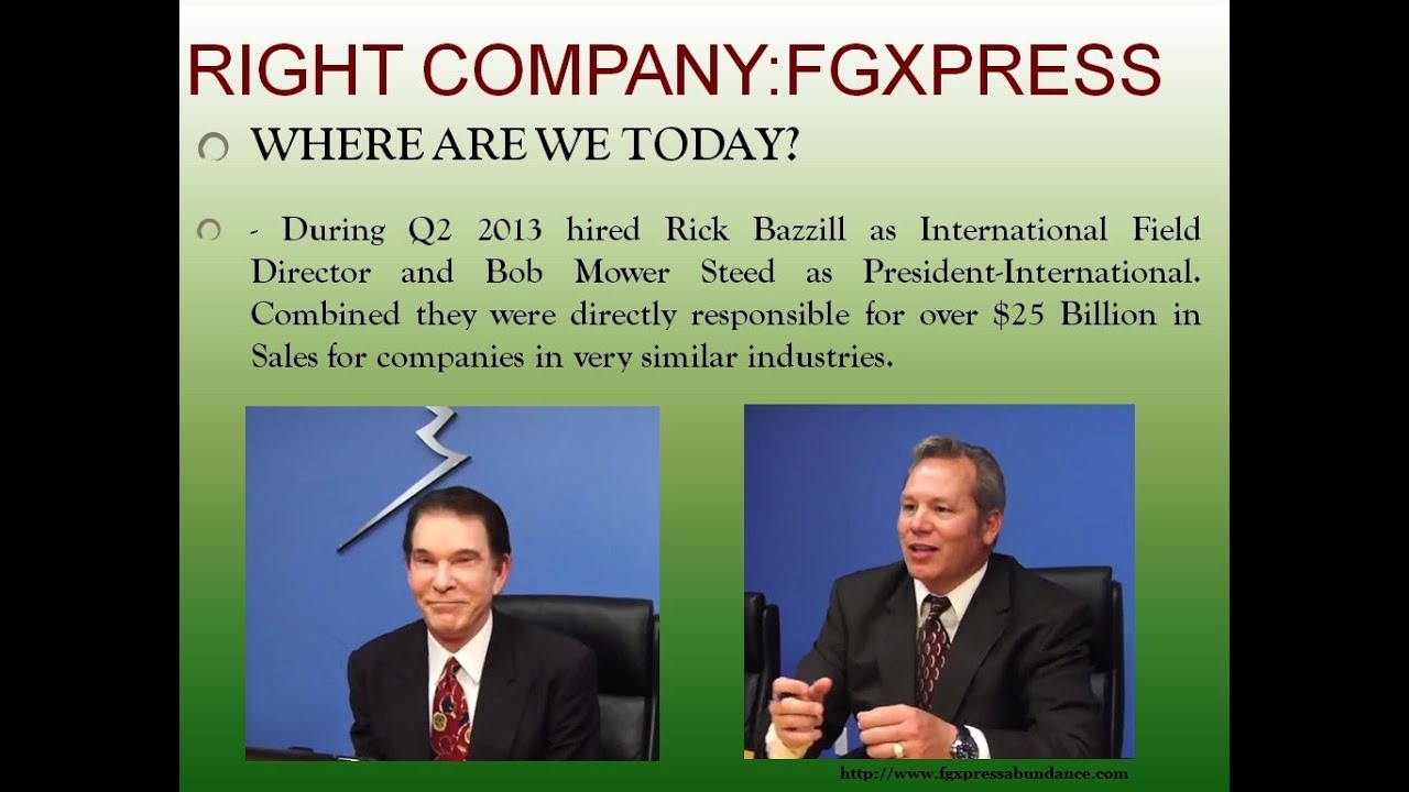 Presentation by Bob Steed-FGXpress International President - YouTube