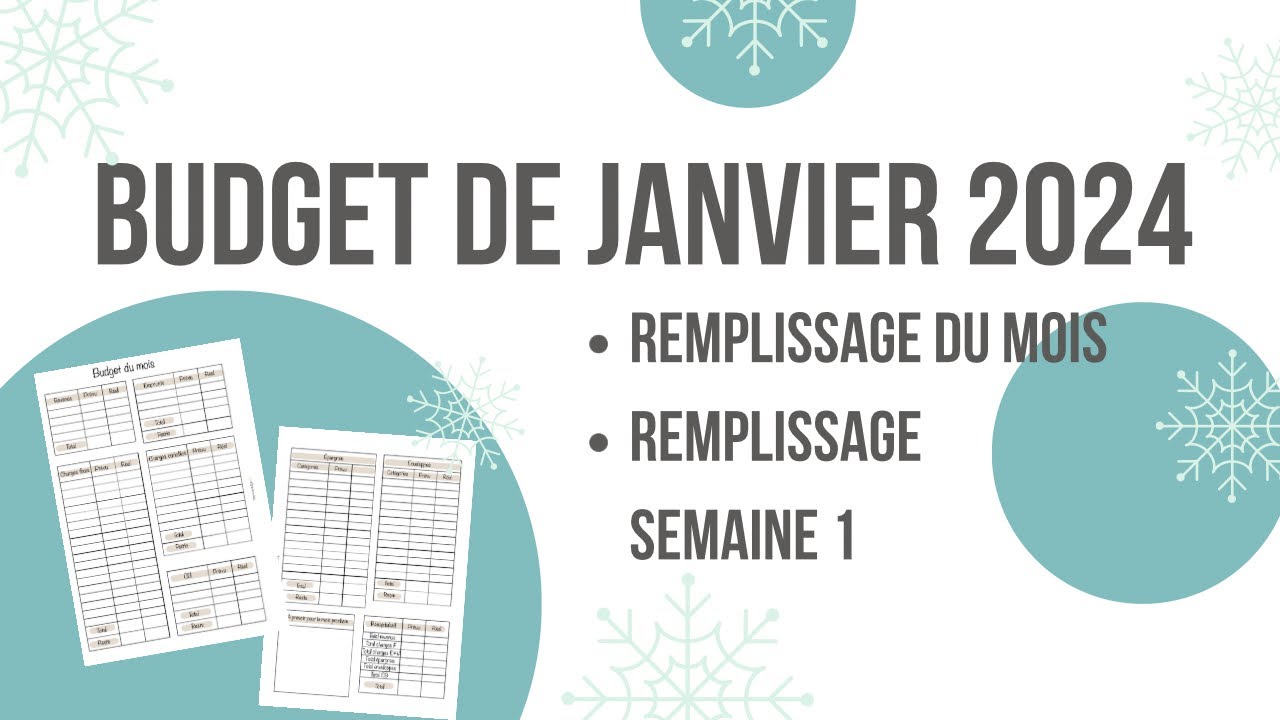 MDV 104 💜 Budget de Janvier: REMPLISSAGE DU MOIS, REMPLISSAGE SEMAINE 1 ...