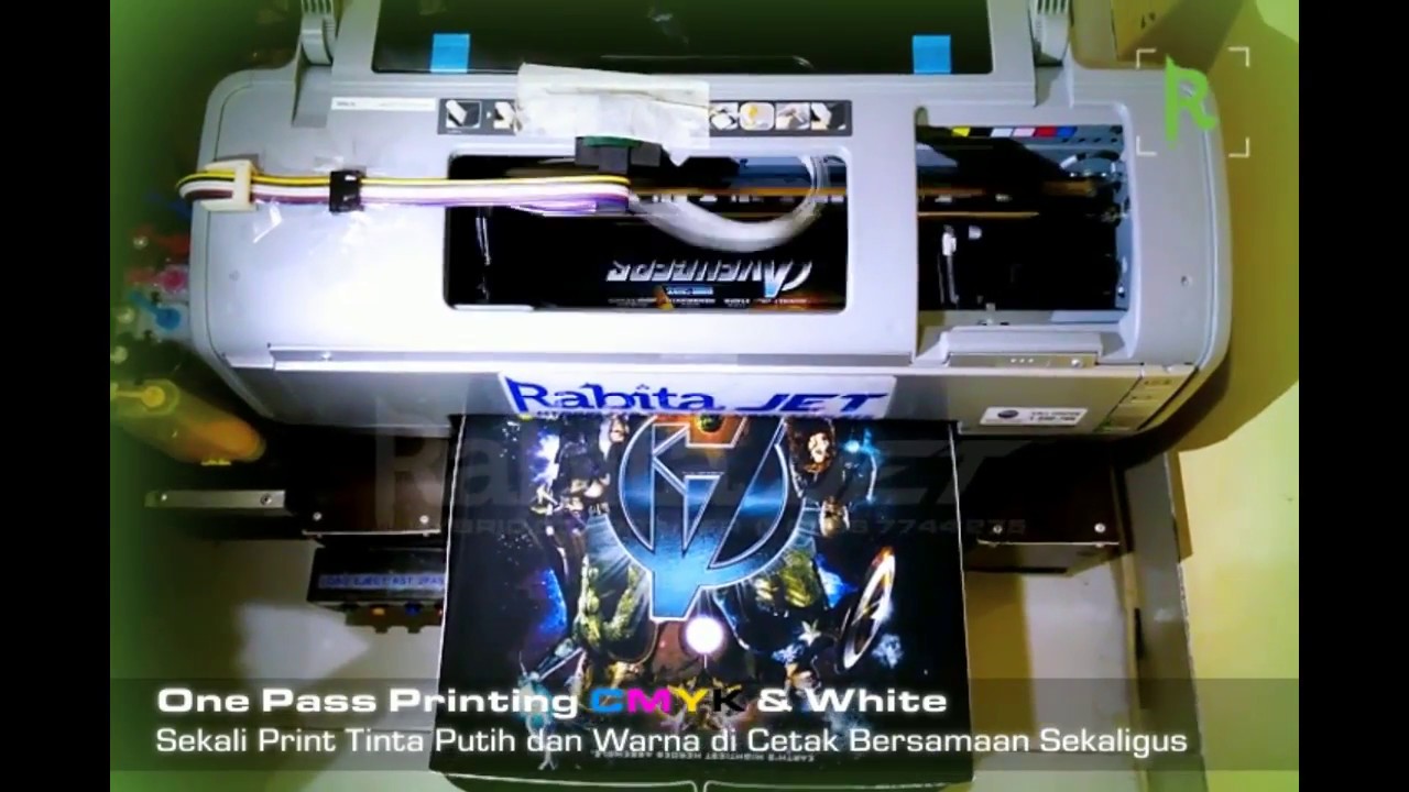 Printer DTF - DTG A3+ Rabita Jet Automatic One Pass Print CMYK+White on ...