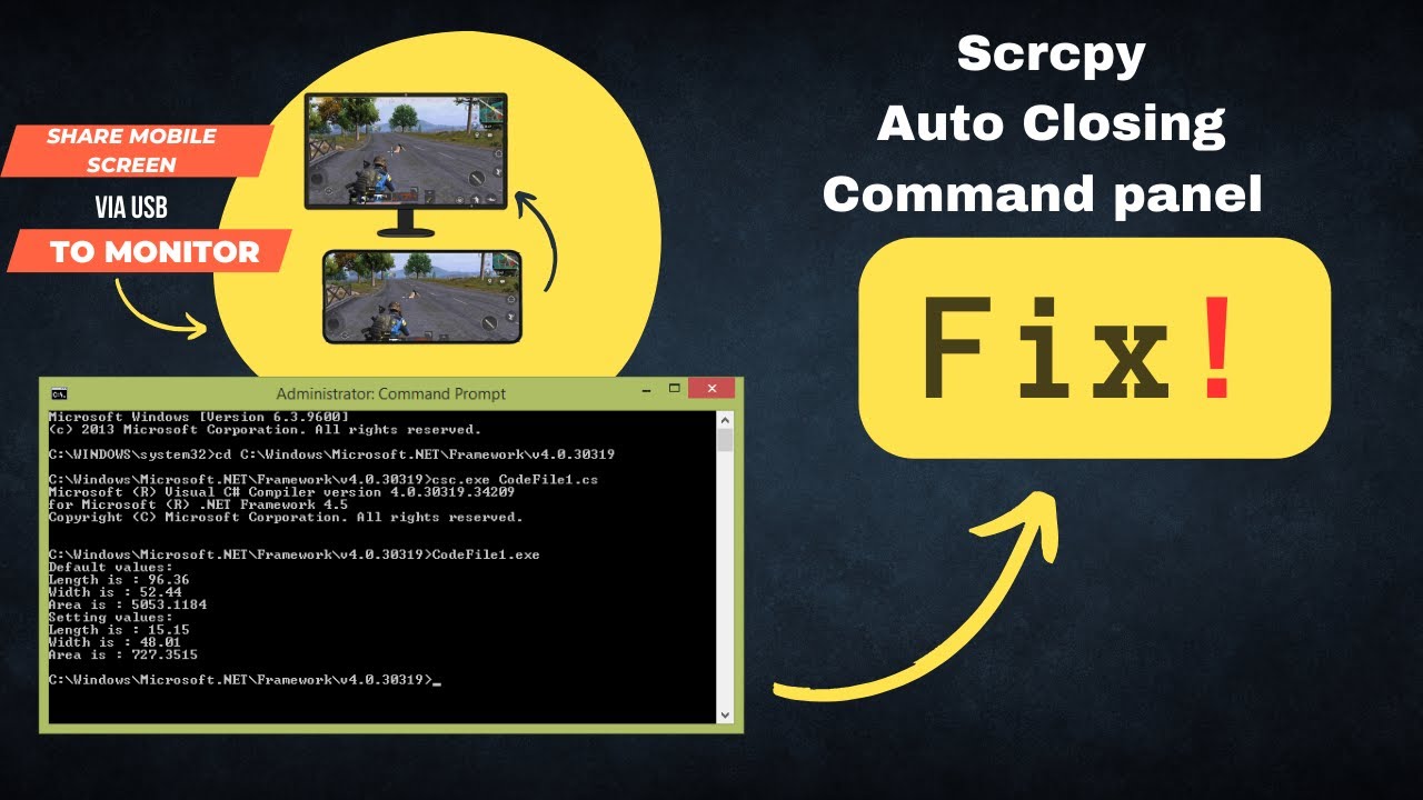 "Scrcpy" command panel automatically closed [Fix!!!!] - YouTube