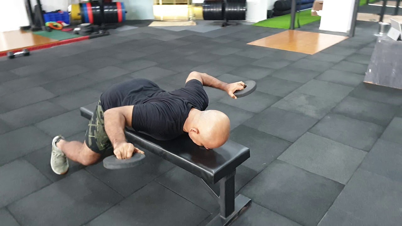 Bench prone scapular retraction - YouTube