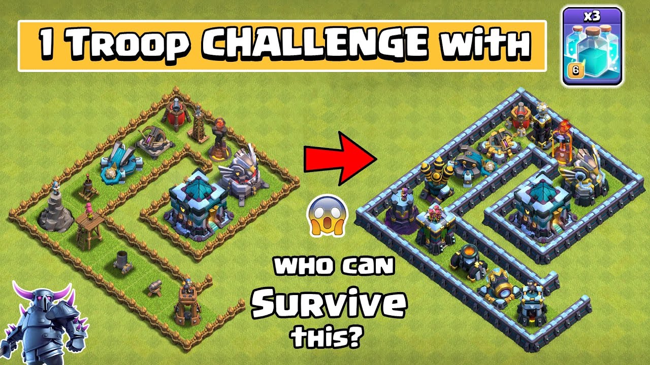 1 Troop Challenge with Clone Spell and Rage Spell | Clash of Clans ...