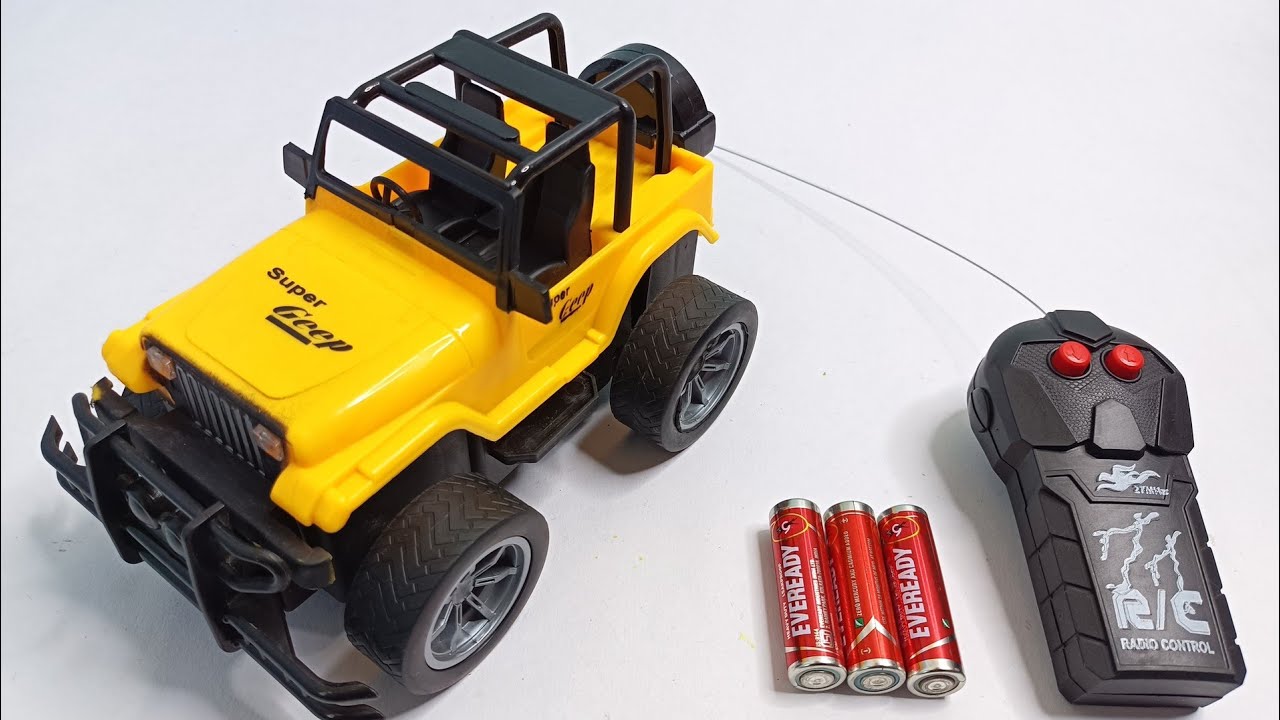 🔥Unboxing & Testing Yellow Color Off Road RC Jeep | Remote Control Car ...