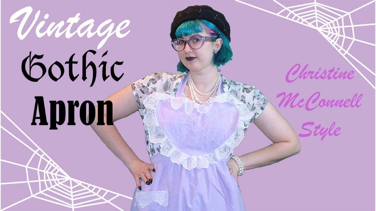 Making a Frilly Vintage Gothic Spiderweb Apron | Kreepy Kitchen 2 | QueenieQ - YouTube