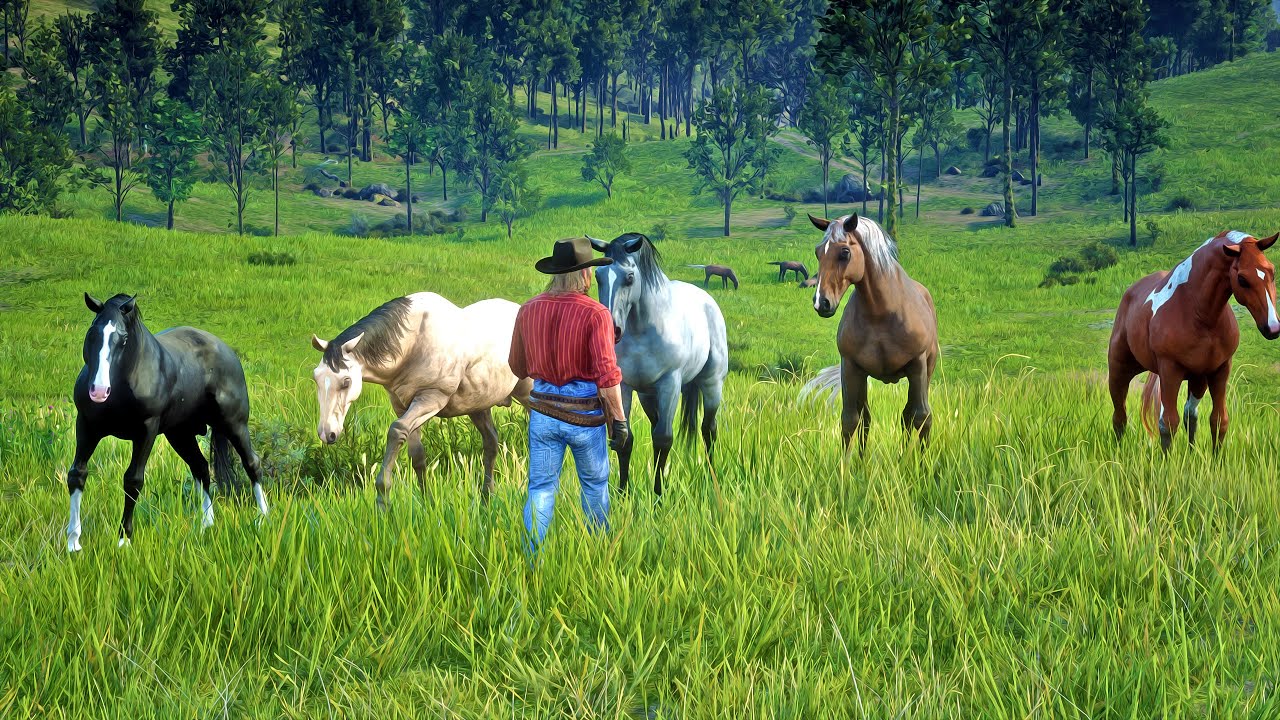 Exploring Horses at Emerald Ranch in RDR2 | A Casual Adventure - YouTube