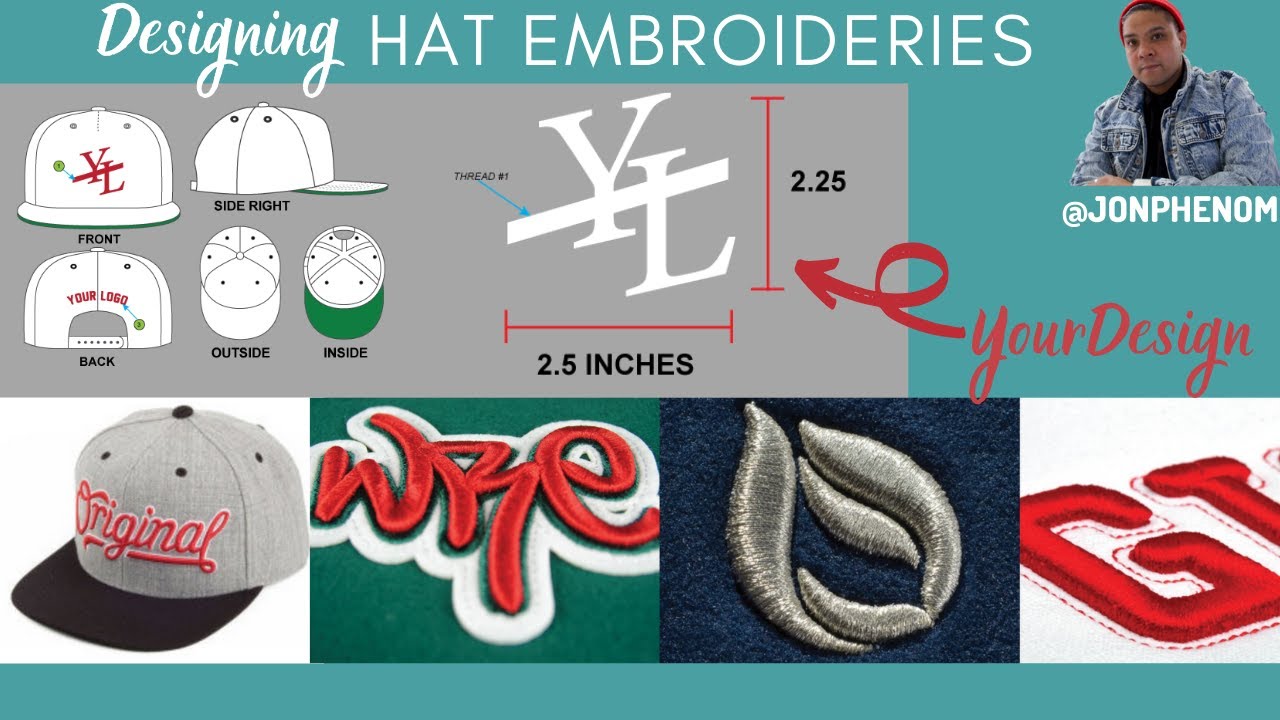 Tip for designing Hat embroideries - YouTube