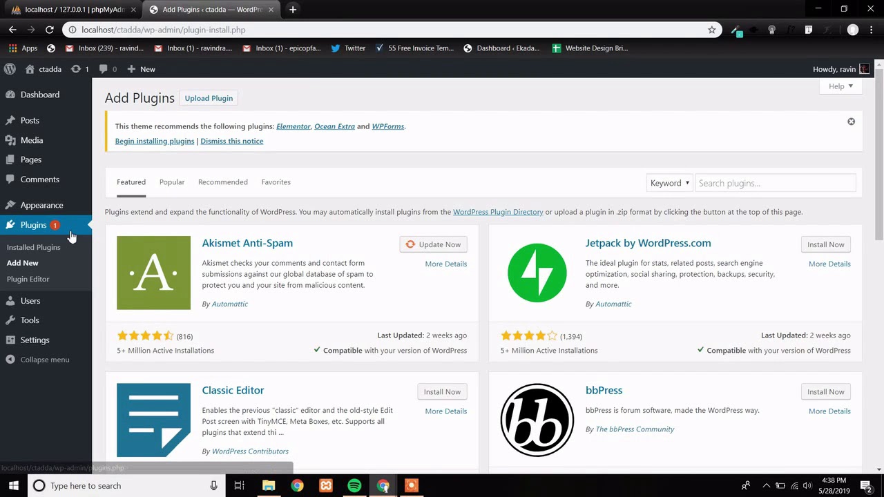 Build A Wordpress Website In A Localhost Using Xampp Youtube