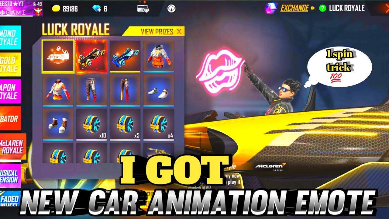 FREE FIRE LIVE NEW CAR ANIMATION EMOTE | - YouTube