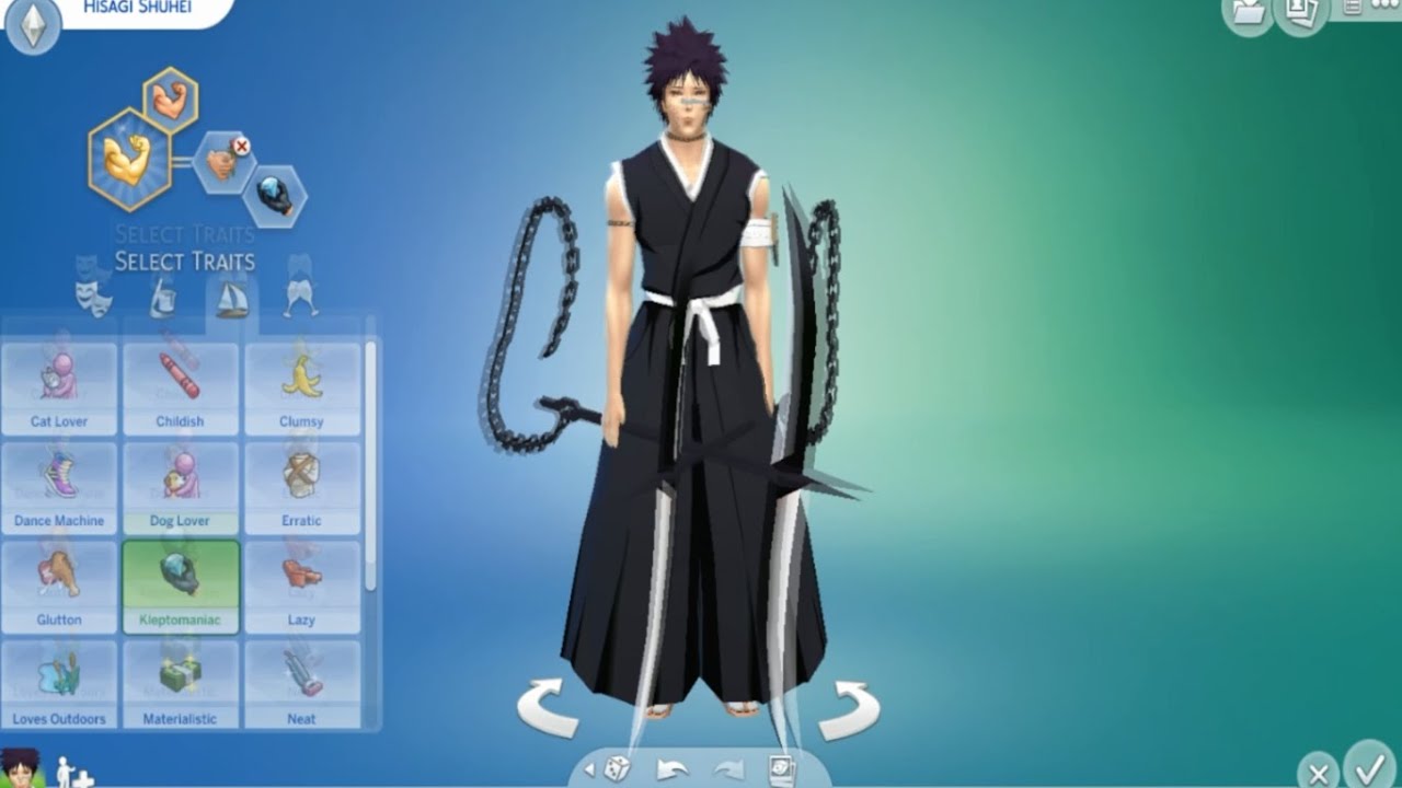 SHUHEI THE SIMS 4 CAS ANIME CHARACTER BLEACH SHUHEI HISAGI - YouTube