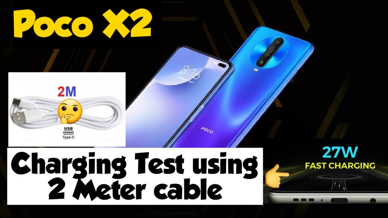 Poco x2 charging with 2meter type c cable support test - YouTube