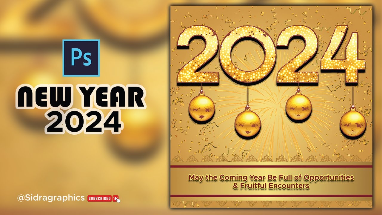 Happy New Year 2024 Post Design in Photoshop | New Year 2024 Post ...