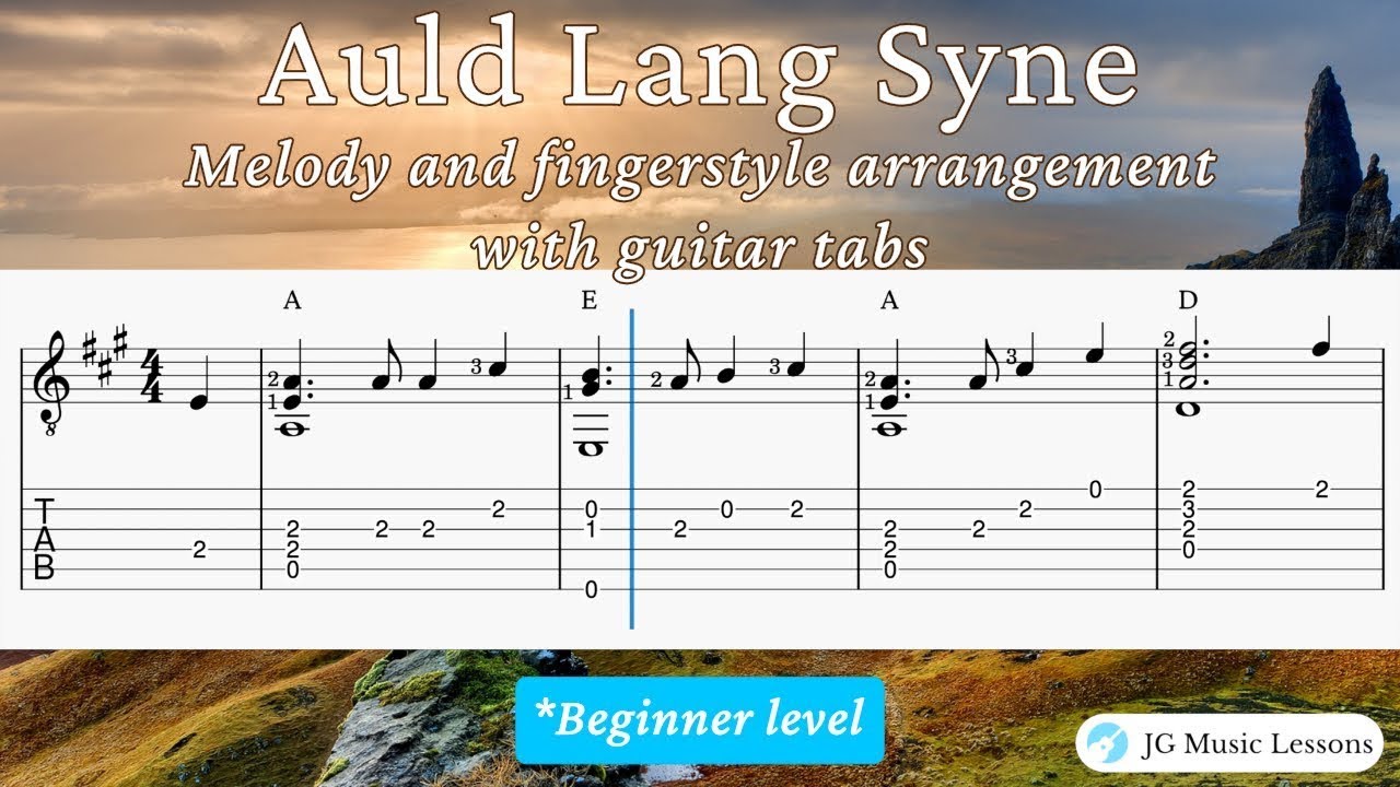 Auld Lang Syne guitar tabs and chords 🎸 - YouTube