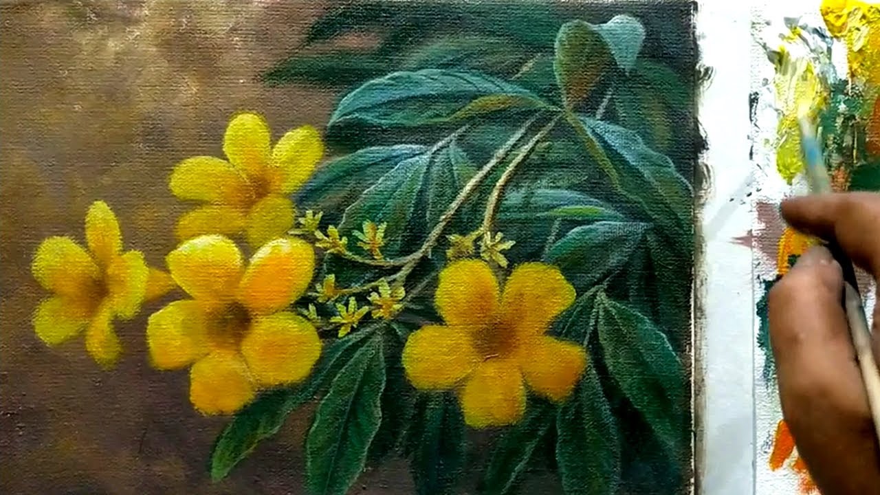 CARA MENGGAMBAR - MELUKIS BUNGA ALAMANDA / HOW TO DRAW FLOWER ALAMANDA ...