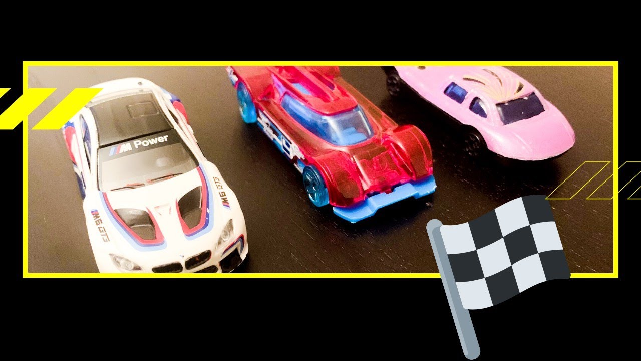 Hot Wheels Race Track Ramp Toy Review with Three Hot Wheels Cars Racing ...