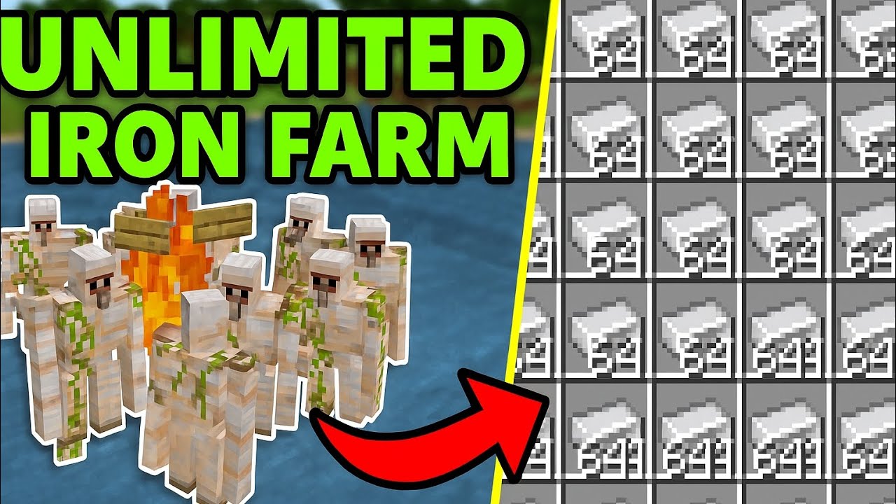 Minecraft Bedrock Iron Farm 1.21 | No Zombie Infinite Iron Farm ...