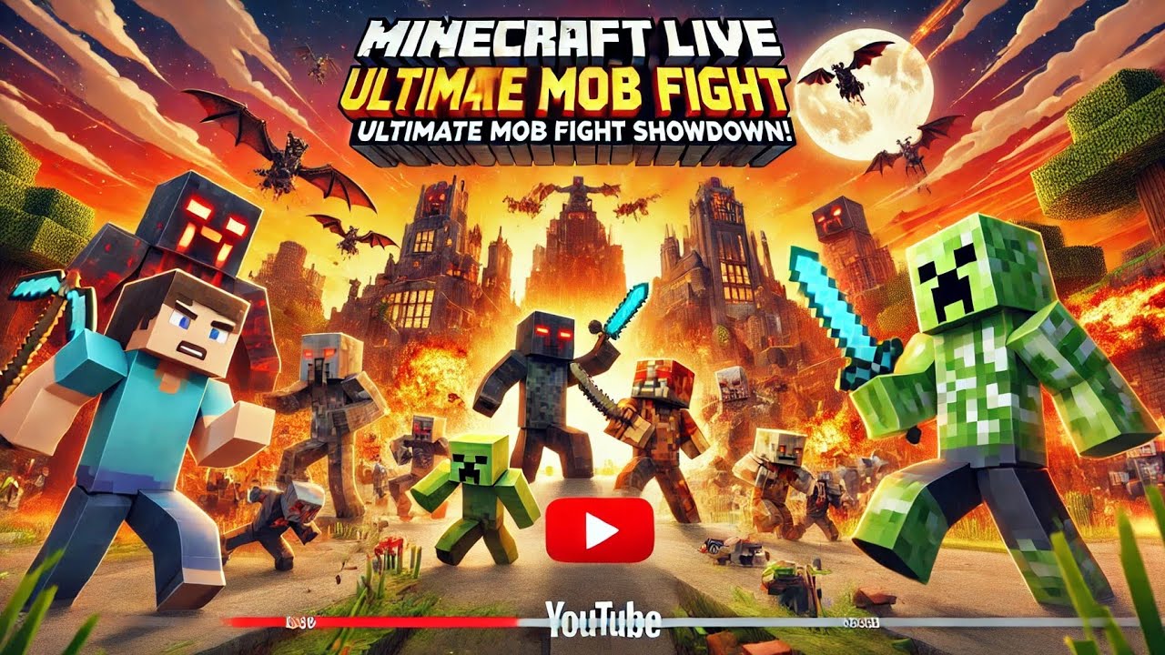 Minecraft LIVE: Ultimate Mob Fight Showdown! 💥 | Dark Pixel - YouTube