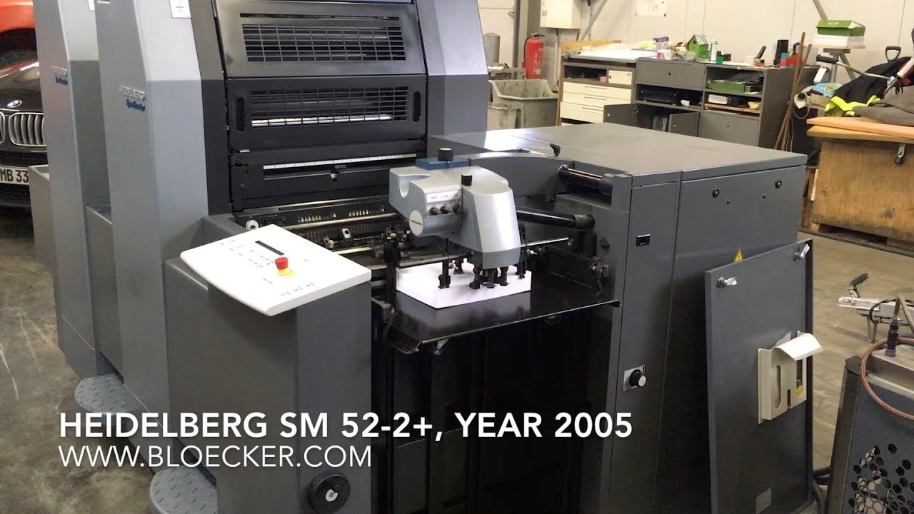 Heidelberg Speedmaster 52-2+, year 2005 - mechanical test run - YouTube