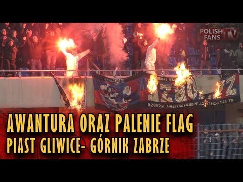Awantura oraz palenie flag na meczu Piast Gliwice - Górnik Zabrze (03.03.2018 r.)