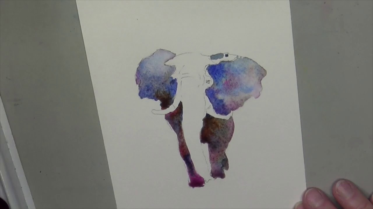 Painting An Elephant In Watercolor - Timelapse - YouTube