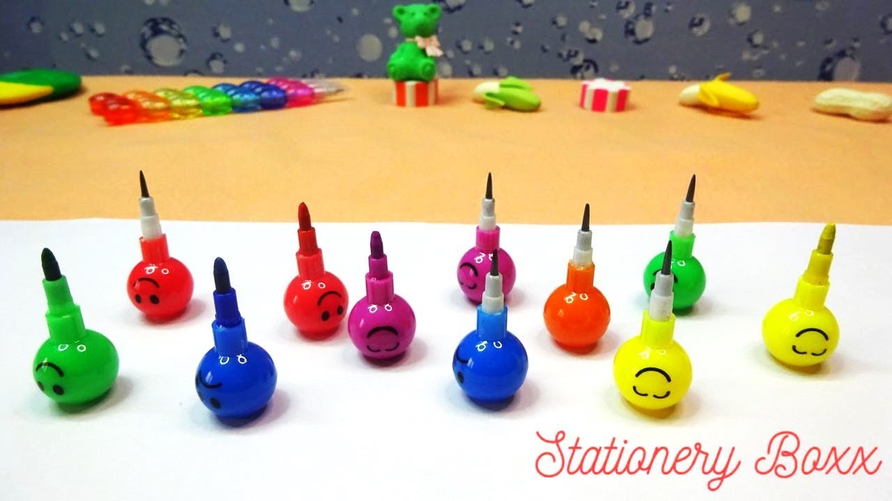 Smiley Stack Pencil & Crayons-Stationery Boxx. - YouTube