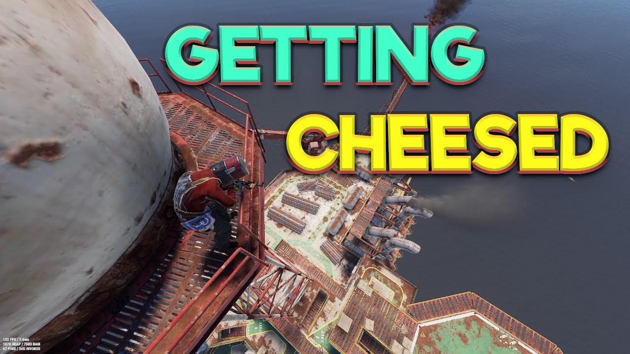 RUST GETTING CHEESED with a HEAVY PLATE HELMET - YouTube