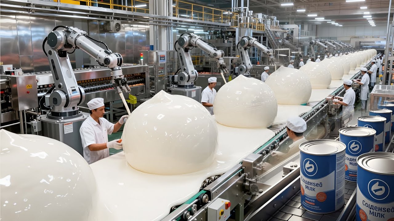 Inside the Condensed Milk Factory – Full Step-By-Step Process From Raw ...