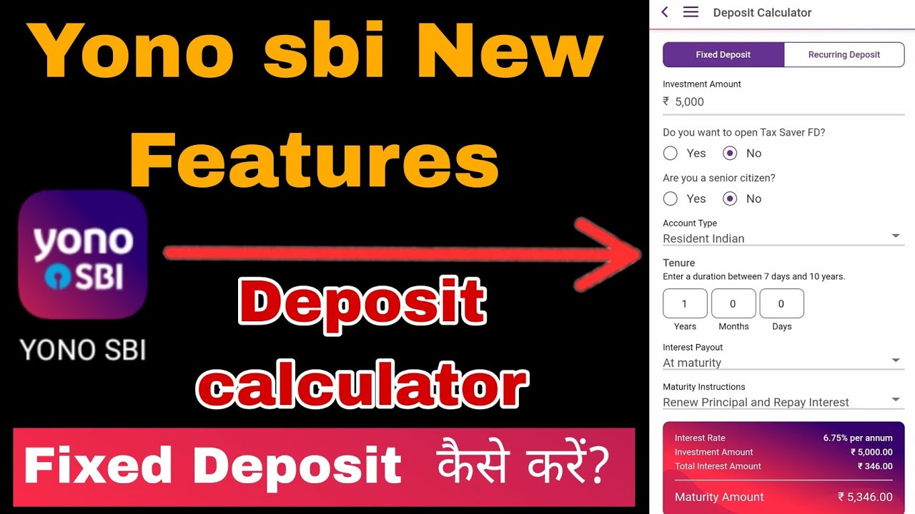 Yono sbi se Fixed deposit kaise kare | Deposit calculator - YouTube