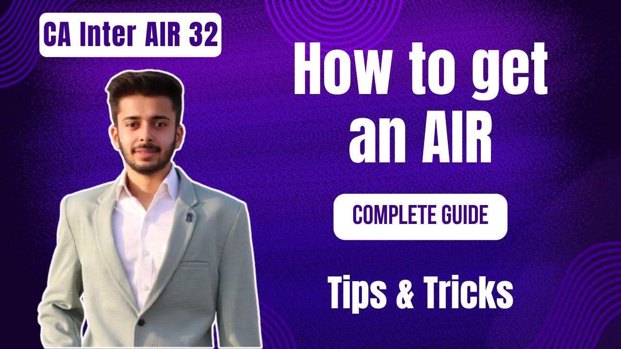 How to get a RANK in CA I Strategy by AIR 32 CA Inter I #cainter # ...