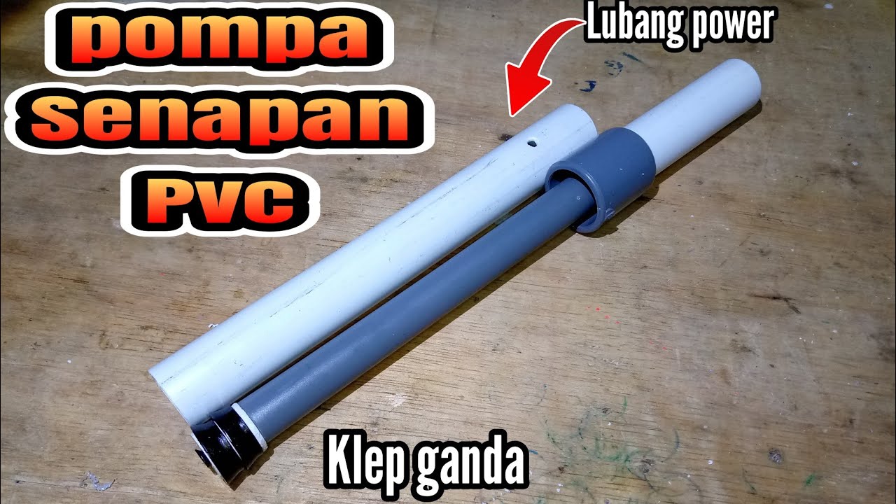 pompa pvc paralon dobel klep angin cepat padat dan anti ngempos - YouTube