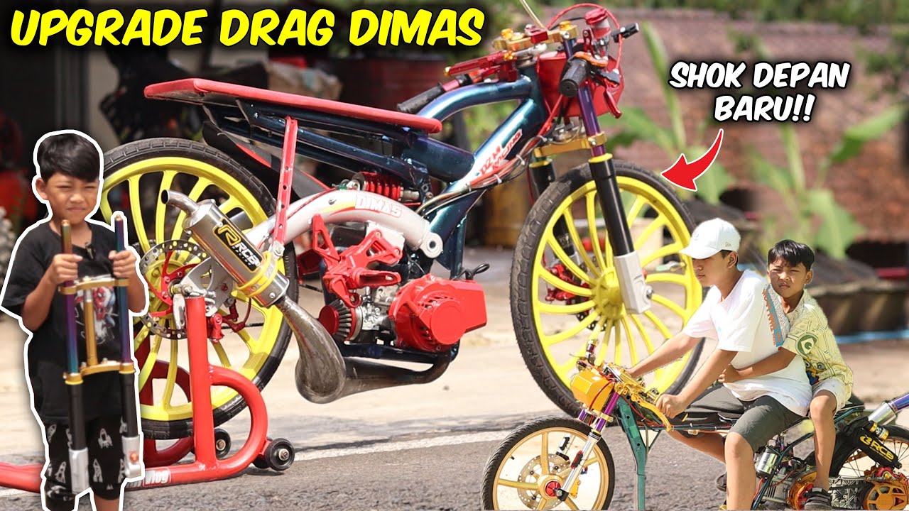 UPGRADE SEPEDA DRAG DIMAS! EXPERIMEN DRAG SEPEDA DIPASANG SHOCK DAN AS ...